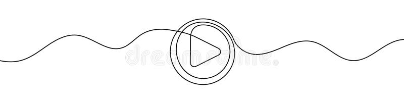 Play Icon in Continuous Line Drawing Style. Line Art of Play Button ...