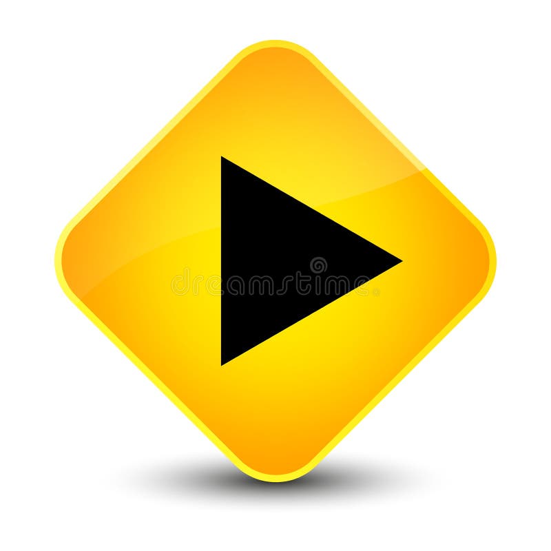 Play Icon Elegant Yellow Diamond Button Stock Illustration ...