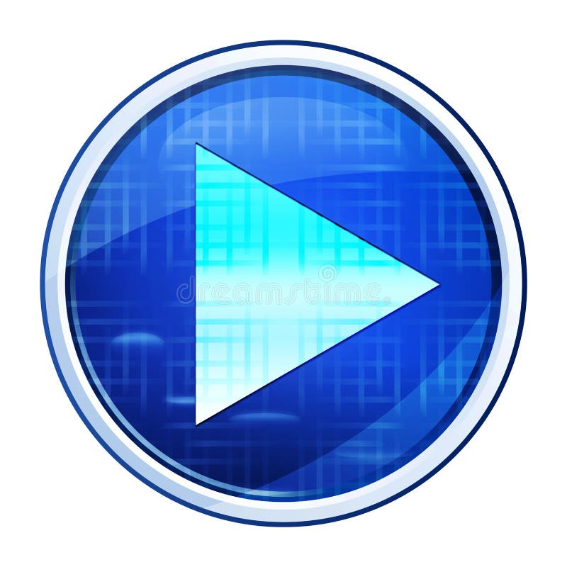 Play Icon Futuristic Blue Round Button Vector Illustration Stock ...