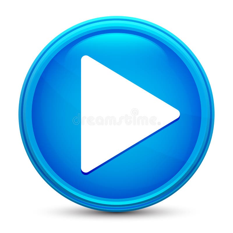 Play Icon Glass Shiny Blue Round Button Isolated Design Vector ...