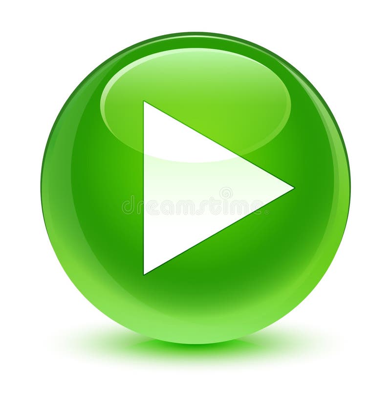 Play Icon Glossy Green Round Button Stock Illustration - Illustration ...