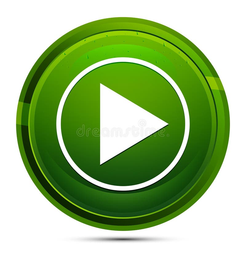 Green Play Glossy Button Isolated Stock Vector - Illustration of blank ...