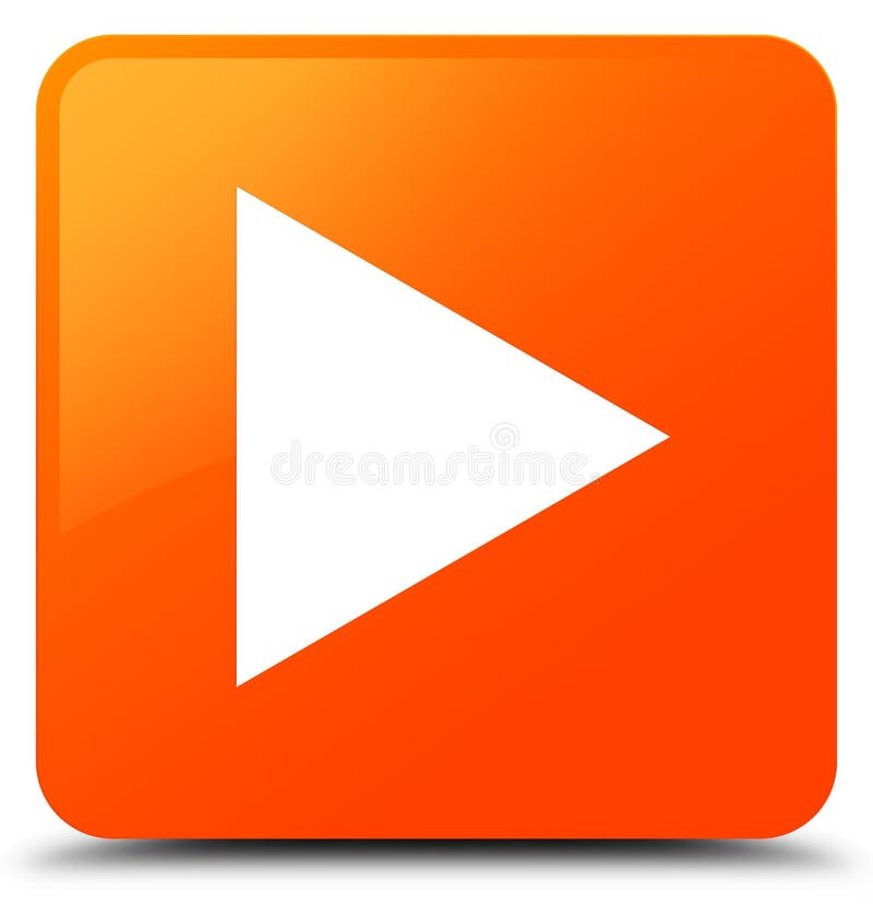 Play Icon Orange Square Button Stock Illustration - Illustration of ...