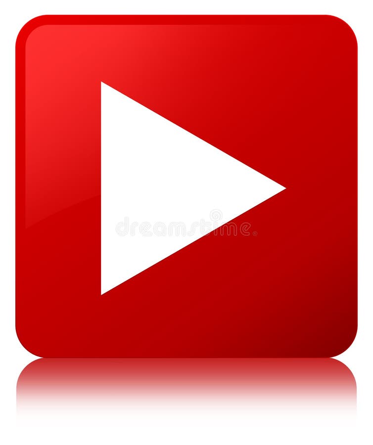 Play Icon Red Square Button Stock Illustration - Illustration of media ...