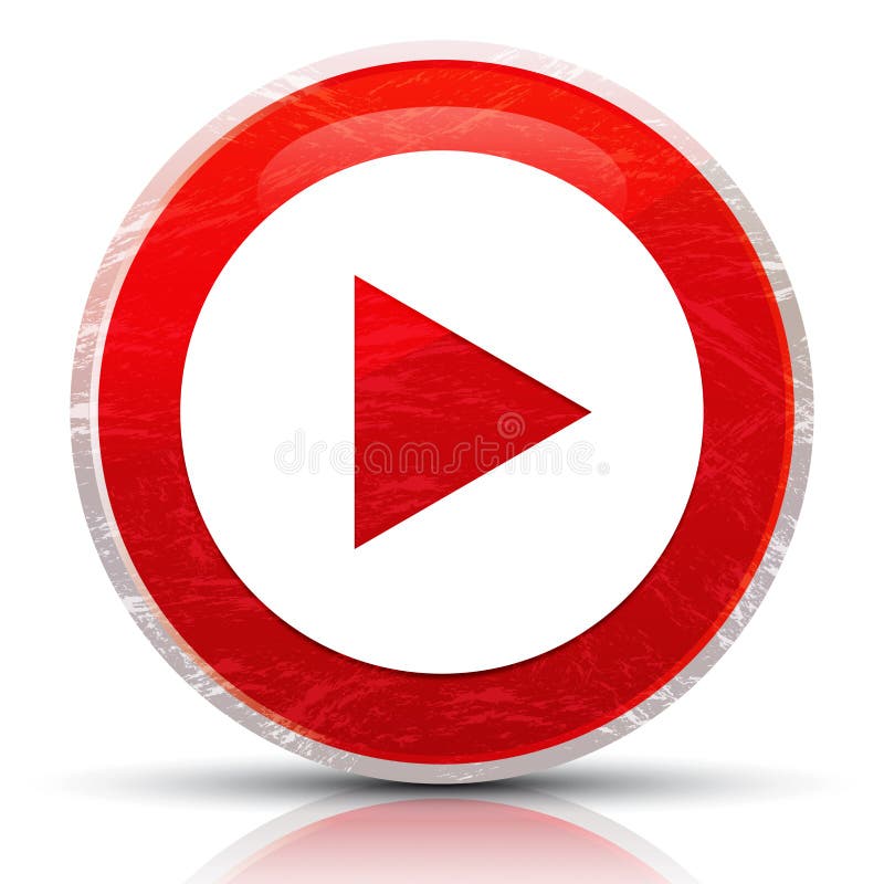 Play Icon Metallic Grunge Abstract Red Round Button Illustration Stock ...