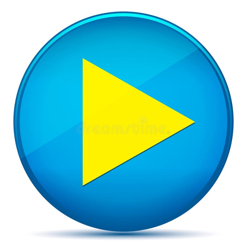 Play Icon Modern Flat Cyan Blue Round Button Stock Illustration ...