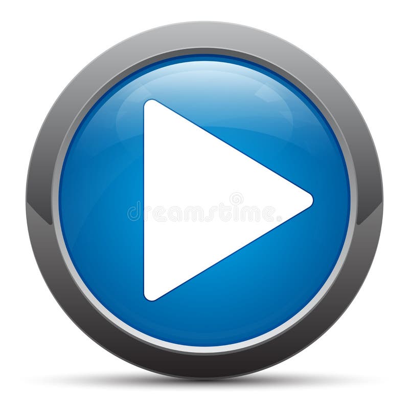 Play Icon Premium Blue Round Button Vector Illustration Stock Vector ...