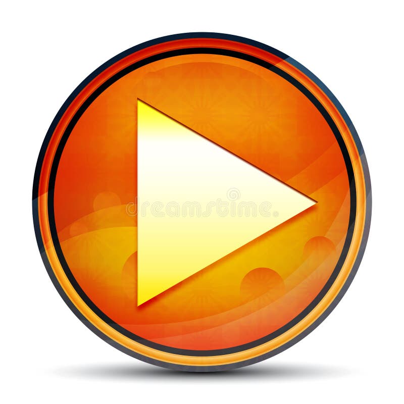 Play Icon Shiny Bright Orange Round Button Illustration Stock ...