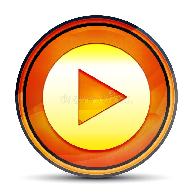 Play Icon Shiny Bright Orange Round Button Illustration Stock ...