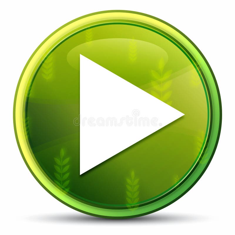 Play Icon Spring Bright Natural Green Round Button Illustration Stock ...