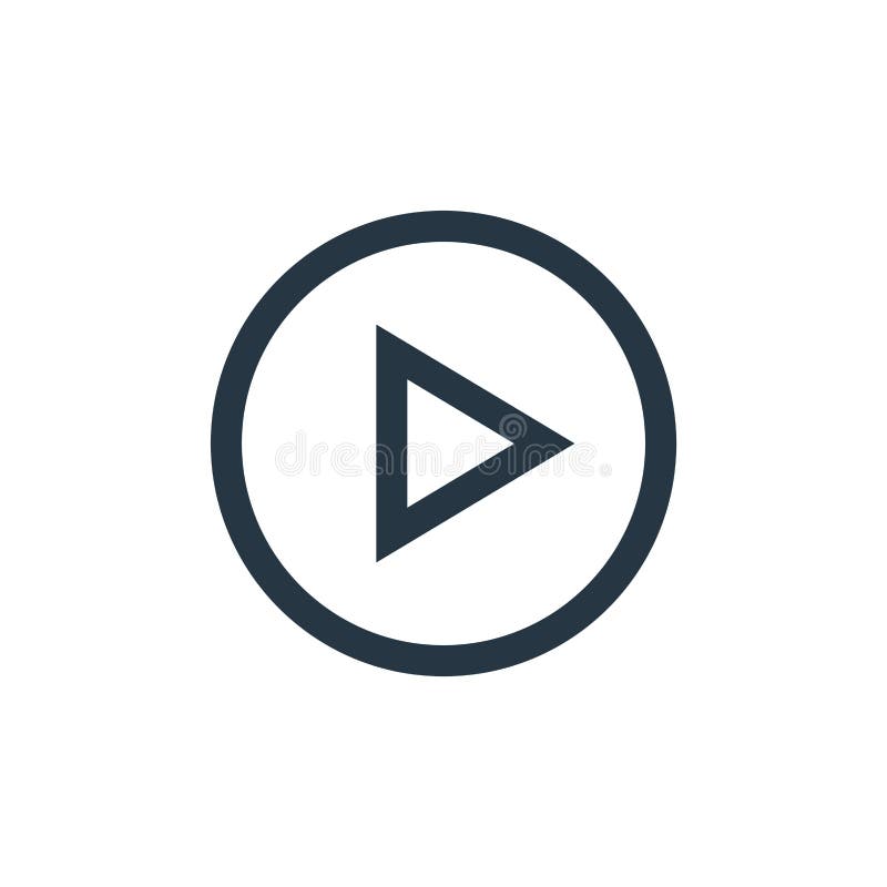 Play Icon Vector from Basic Ui Concept. Thin Line Illustration of Play ...