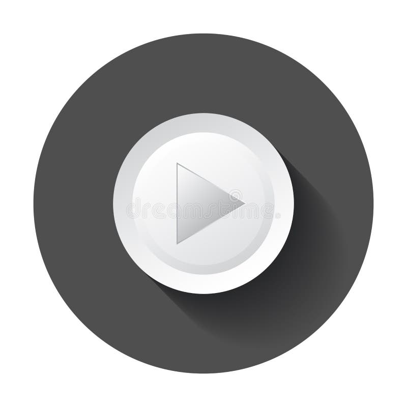 Play Icon Vector. Play Video Illustration in Flat Style on Black Stock ...