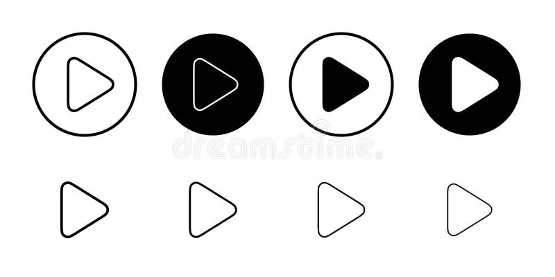 Play Icon Outline Vector for Web Ui Stock Illustration - Illustration ...