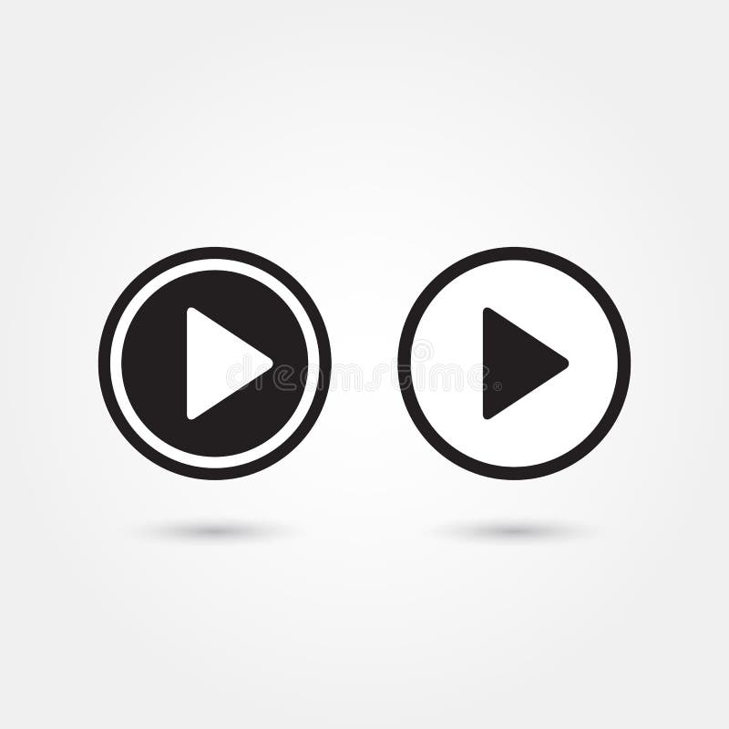 Play Icons, Buttons, Black Symbol Stock Vector - Illustration of active ...