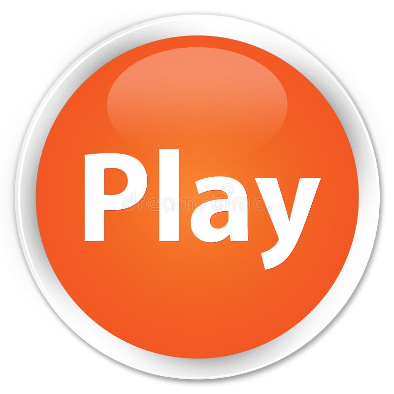 Play orange round button stock illustration. Illustration of button ...