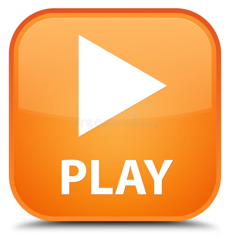 Play Special Orange Square Button Stock Illustration - Illustration of ...