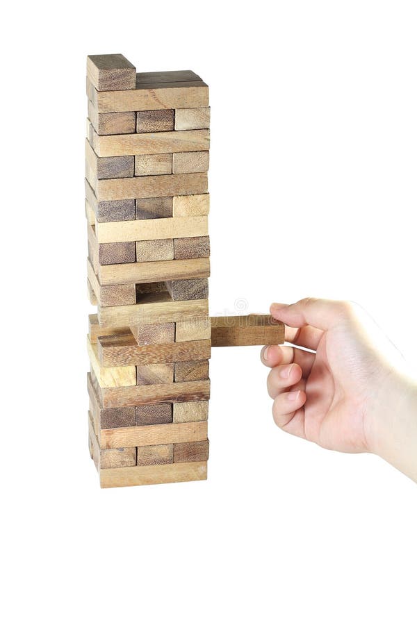 Play jenga stock photo. Image of closeup, build, copy - 34821902