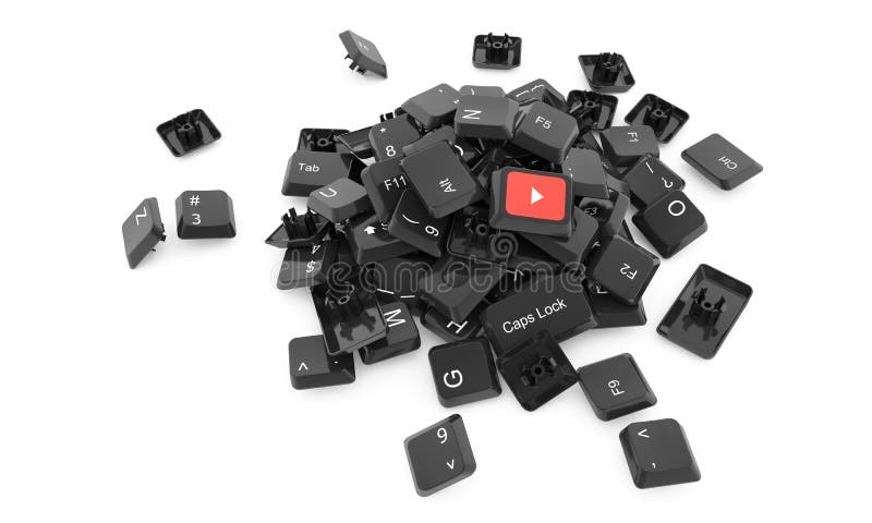 Play key - 3d illustration stock illustration. Illustration of ...