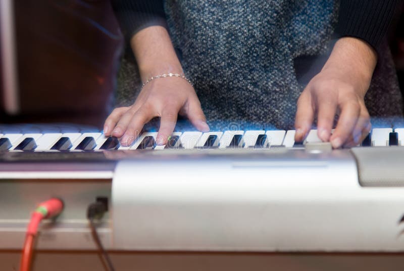 Play the keyboard stock photo. Image of close, human - 107913680