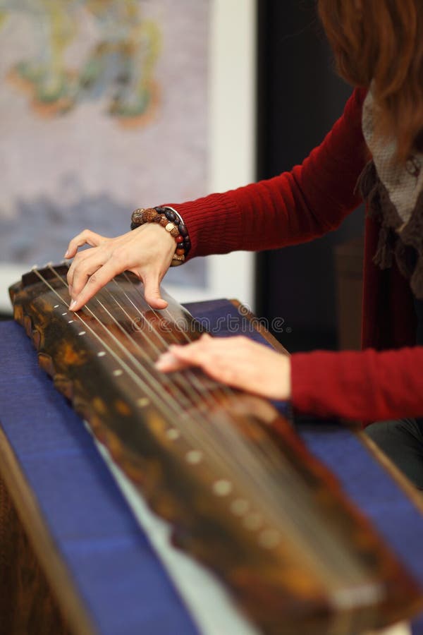 Play the Koto stock image. Image of body, upper, ancient - 27707501