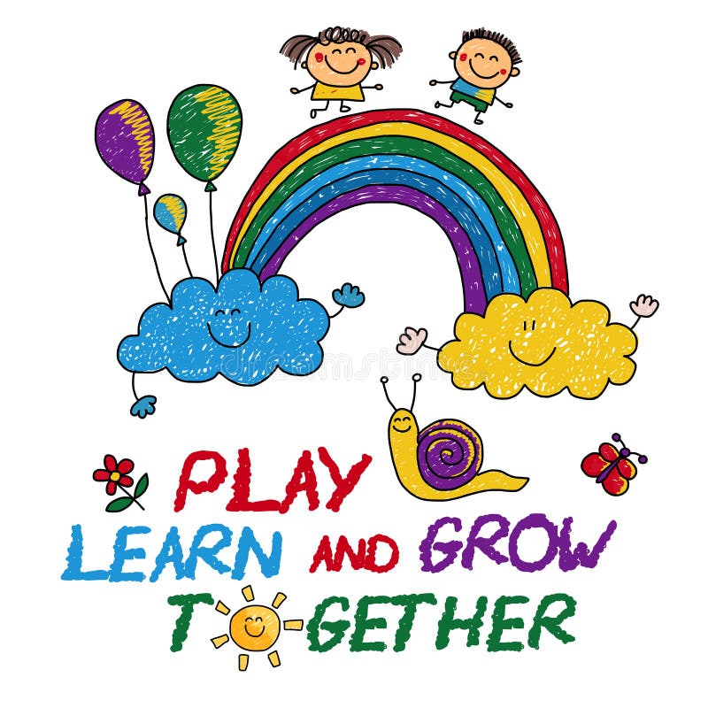 Play Learn and Grow Together Stock Vector - Illustration of ...