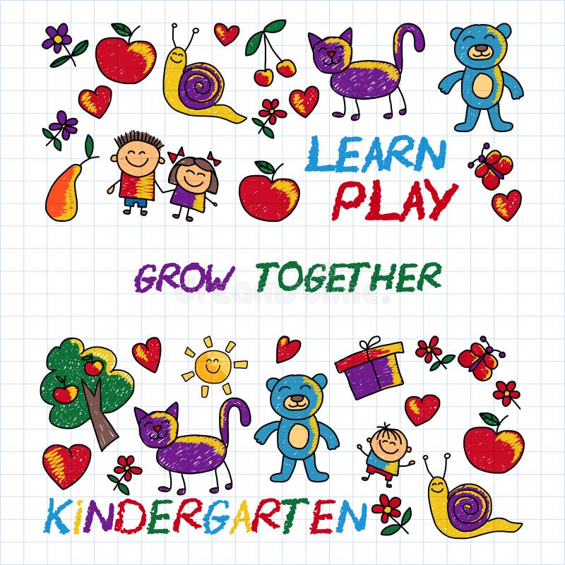 Play Learn and Grow Together Vector Image Stock Vector - Illustration ...