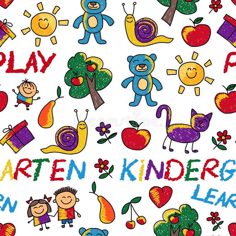 Play Learn and Grow Together Image on Blackboard Stock Vector ...