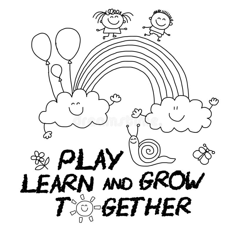 Play Learn and Grow Together Vector Image Stock Vector - Illustration ...