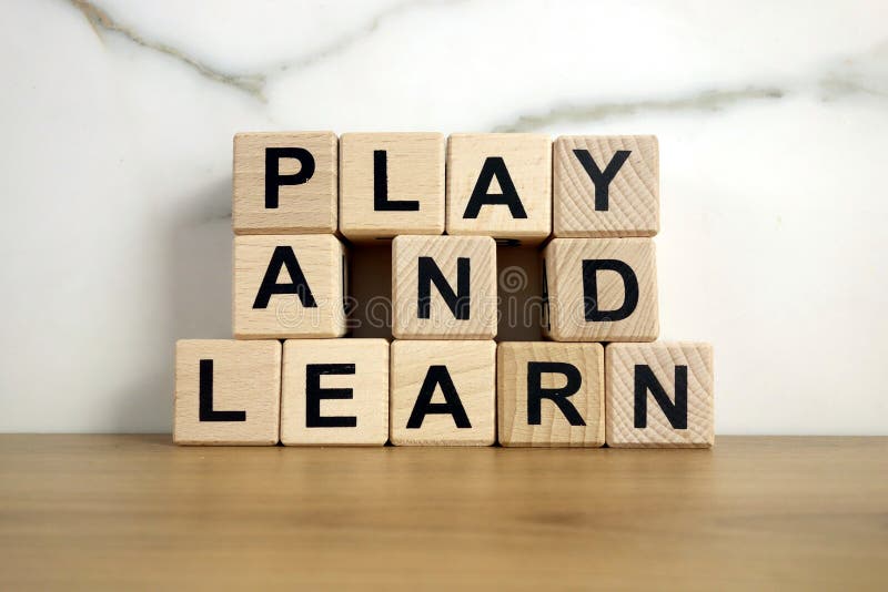 Play and Learn Text from Wooden Blocks Stock Image - Image of activity ...