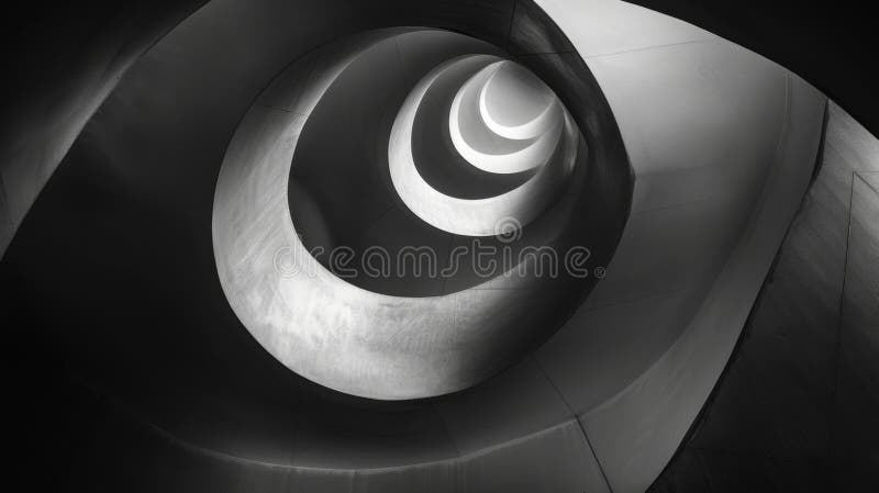 The Play of Light and Darkness Creating an Endless Loop of Mesmerizing Shapes and Lines. Black ...
