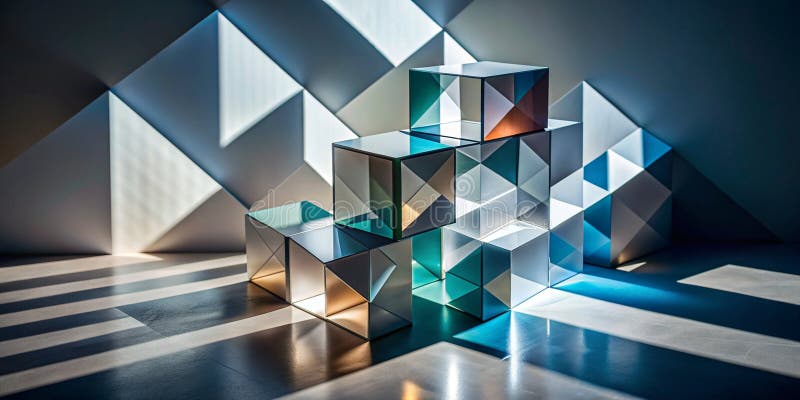 Play of Light and Shadow As Geometric Shapes Intersect and Overlap ...