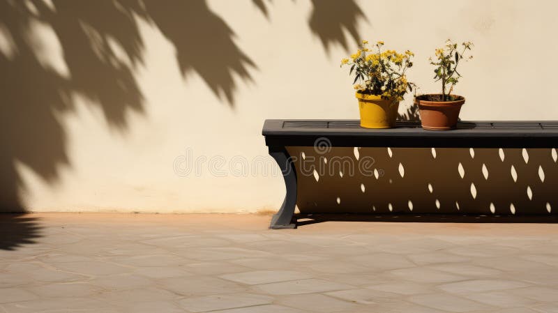 Play of Light and Shadow. Harmonic Composition of Bench and Shadows on ...