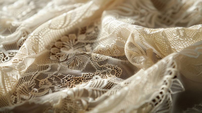 The Play of Light and Shadow on the Intricate Stitches of Creamy Lace ...