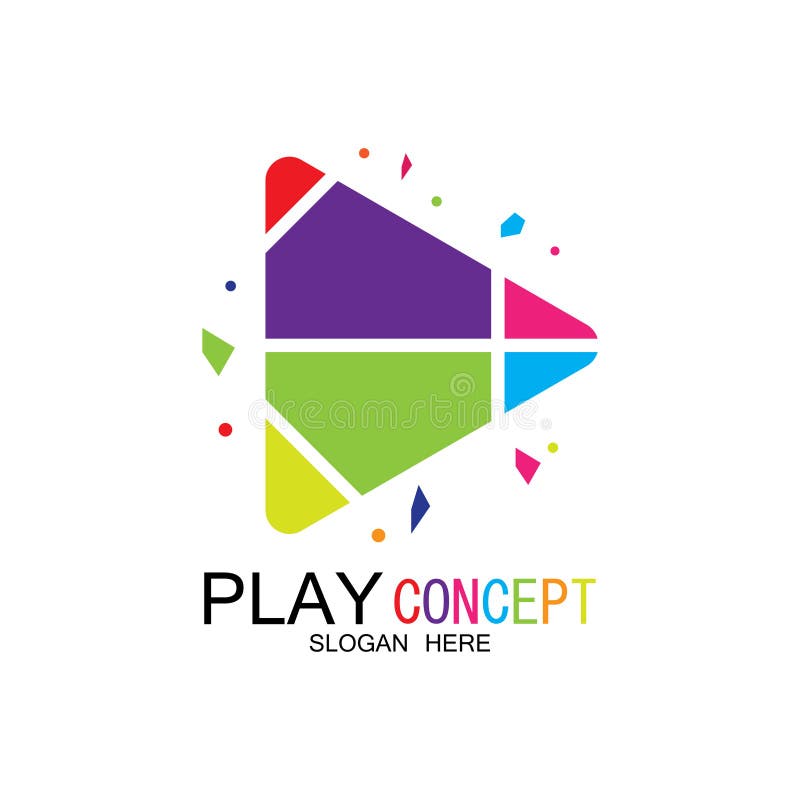 Play Logo Design Concept Vector Icon Symbol Stock Vector - Illustration ...