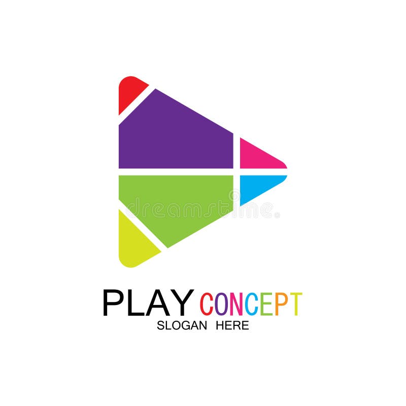 Play Logo Design Concept Vector Icon Symbol Stock Vector - Illustration ...
