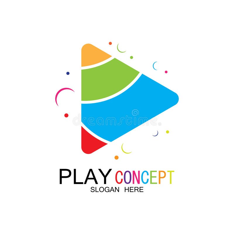 Play Logo Design Concept Vector Icon Symbol Stock Vector - Illustration ...