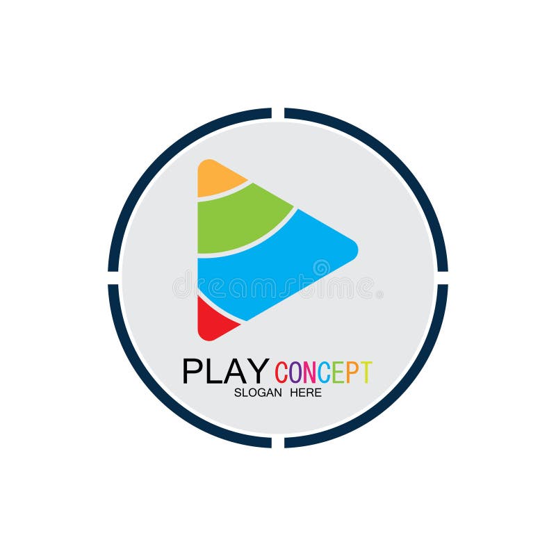 Play Logo Design Concept Vector Icon Symbol Stock Vector - Illustration ...