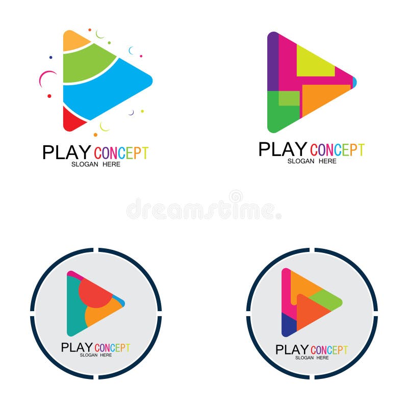 Play Logo Design Concept Vector Icon Symbol Stock Vector - Illustration ...