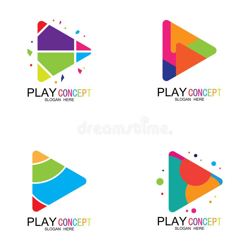 Play Logo Design Concept Vector Icon Symbol Stock Vector - Illustration ...