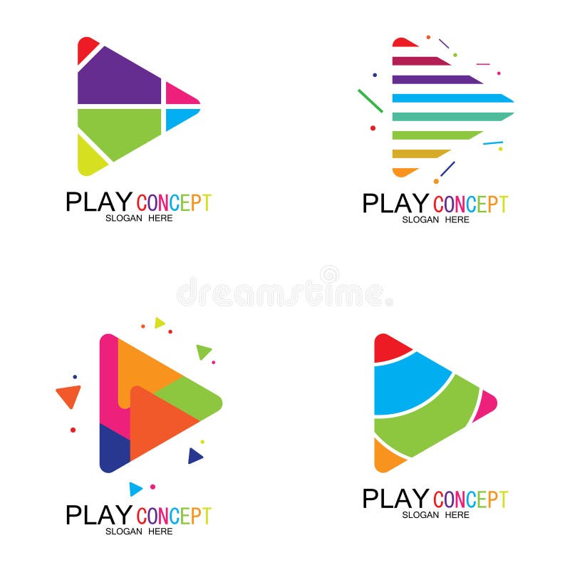 Play Logo Design Concept Vector Icon Symbol Stock Vector - Illustration ...