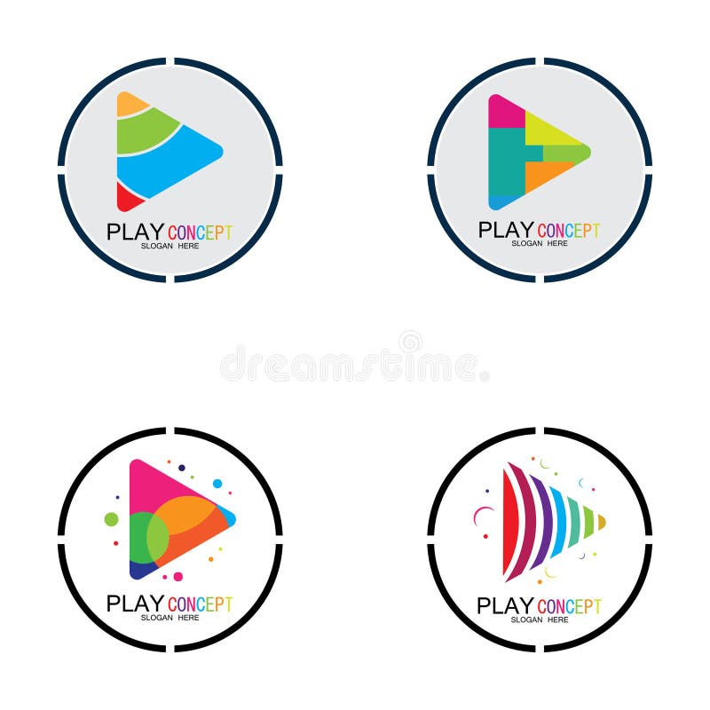 Play Logo Design Concept Vector Icon Symbol Stock Vector - Illustration ...