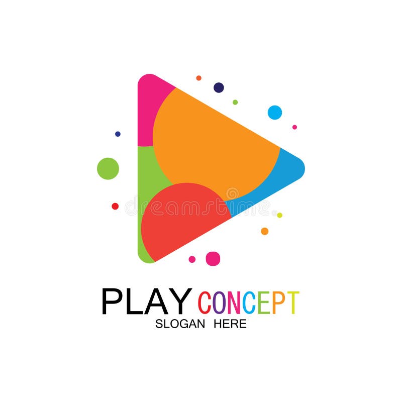 Play Logo Design Concept Vector Icon Symbol Stock Vector - Illustration ...