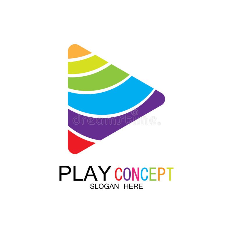 Play Logo Design Concept Vector Icon Symbol Stock Vector - Illustration ...