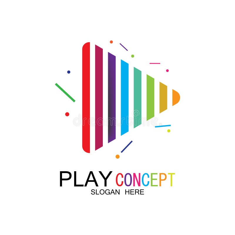 Play Logo Design Concept Vector Icon Symbol Stock Vector - Illustration ...
