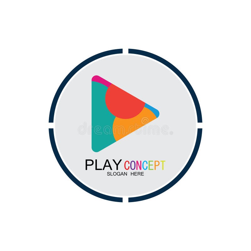Play Logo Design Concept Vector Icon Symbol Stock Vector - Illustration ...