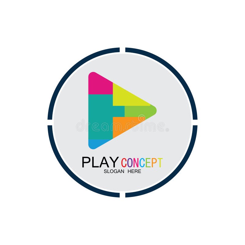 Play Logo Design Concept Vector Icon Symbol Stock Vector - Illustration ...
