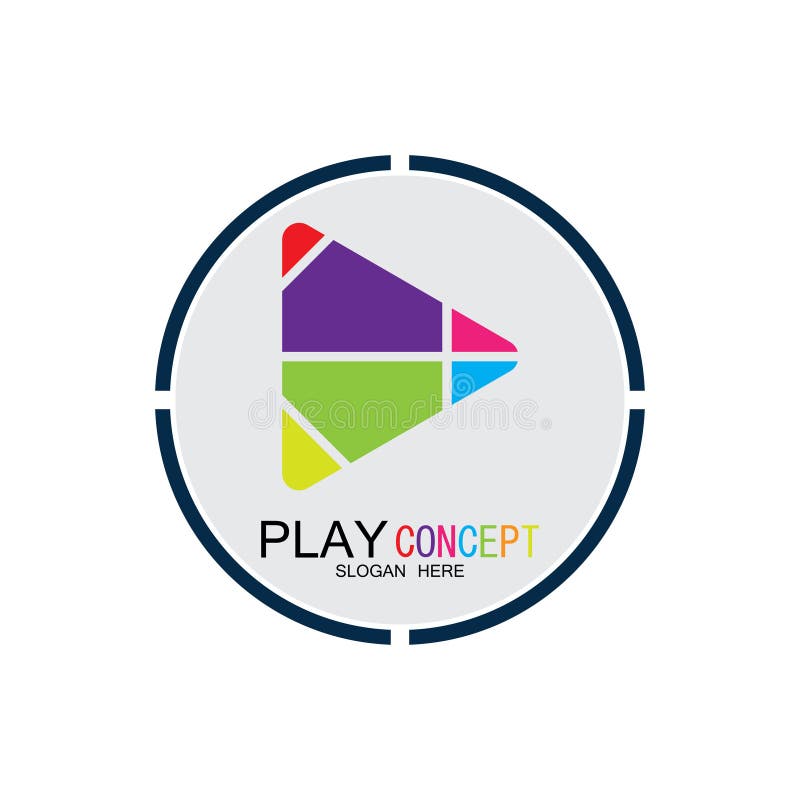 Play Logo Design Concept Vector Icon Symbol Stock Vector - Illustration ...