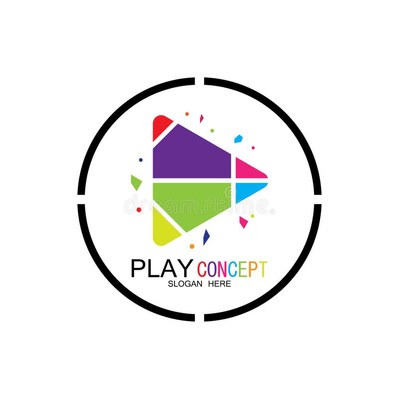 Play Logo Design Concept Vector Icon Symbol Stock Vector - Illustration ...