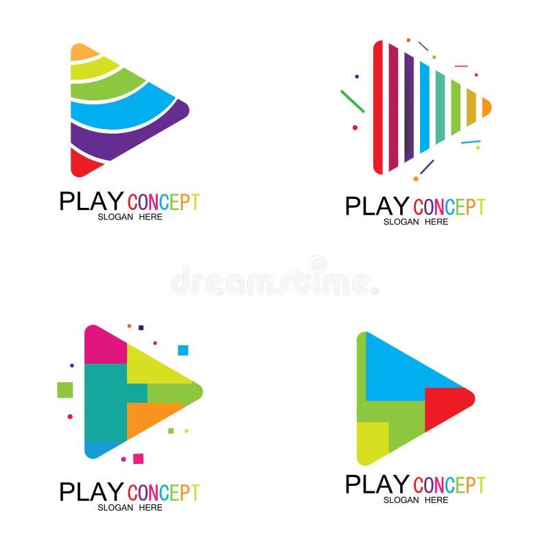 Play Logo Design Concept Vector Icon Symbol Stock Vector - Illustration ...