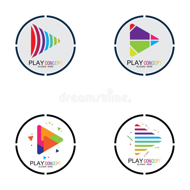 Play Logo Design Concept Vector Icon Symbol Stock Vector - Illustration ...